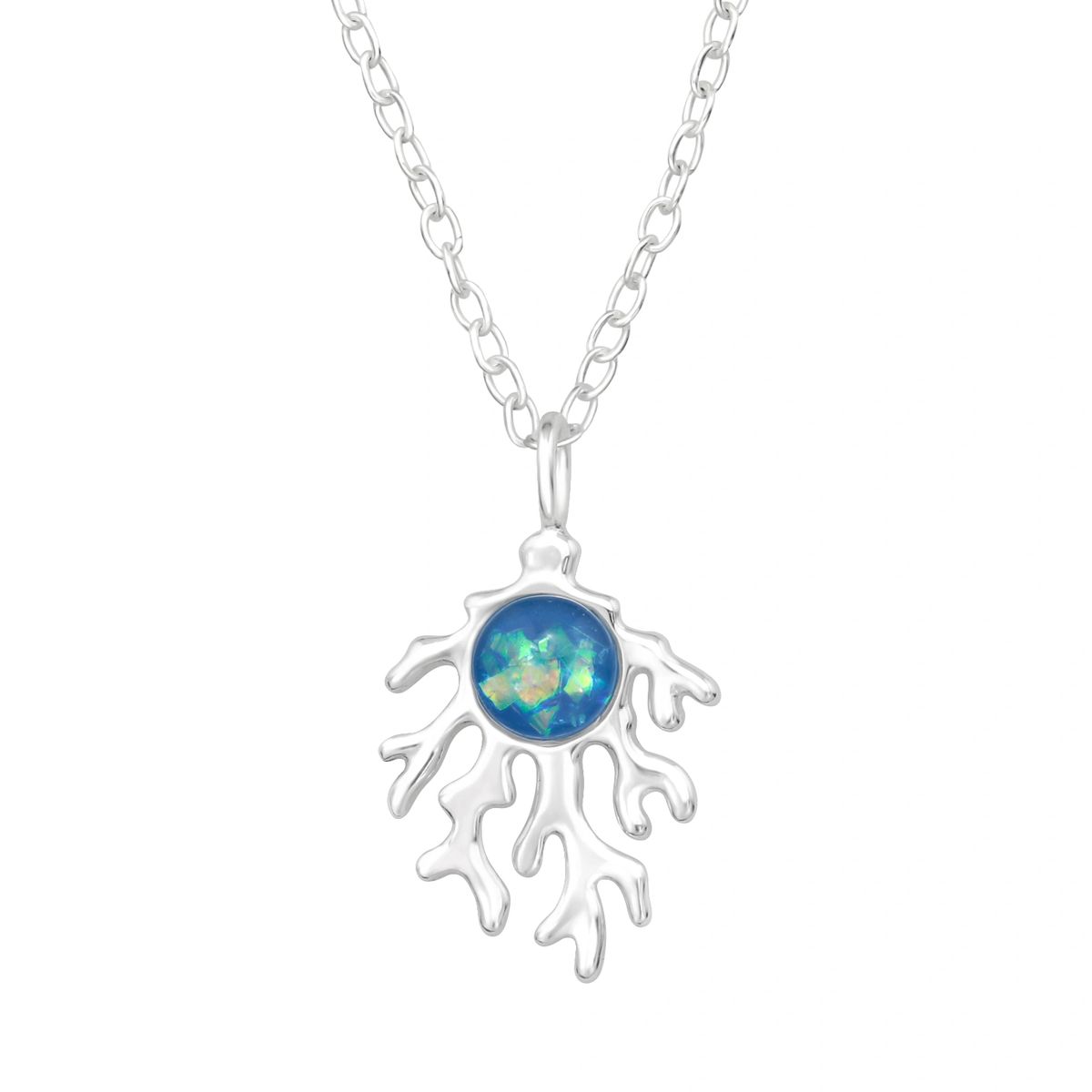 925 Silver Coral Reef Necklace with Synthetic Opal | eBay